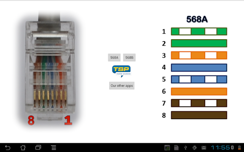 Ethernet RJ45 - wiring connector pinout and colors - Apps on Google Play