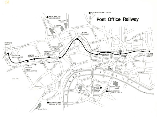Post Office Railway ('Mail Rail') map - The British Postal Museum ...