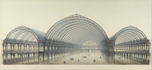 Universal Exhibition 1855. Palace of Industry, cross-section - Max ...