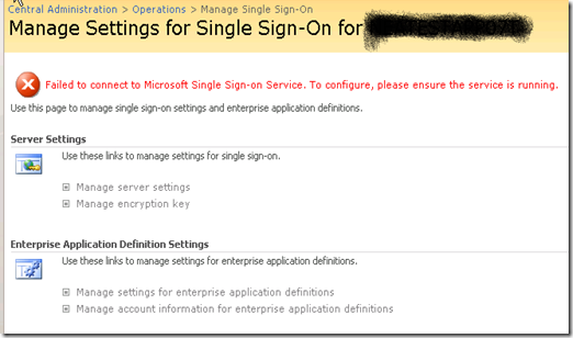 Come Across: Microsoft Single Sign-on Service configure Error