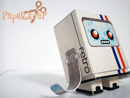 Retro-Bot Paper Toy 2 ~ Paperkraft.net - Free Papercraft, Paper Model ...