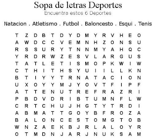 SOPA DE LETRAS DEPORTES