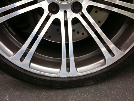 Wheels scratched on curb...
