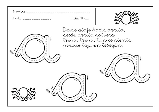 APRENDE A ESCRIBIR LA LETRA A. ACTIVIDADES DE CALIGRAFIA INFANTIL