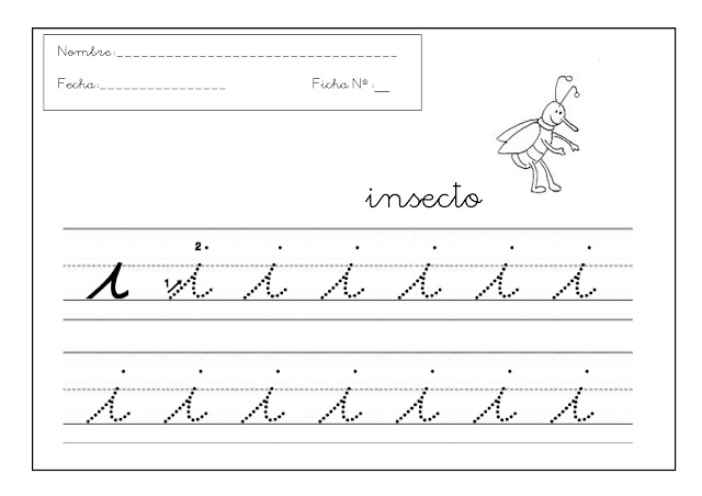 APRENDE A ESCRIBIR LA LETRA I. EJERCICIOS DE CALIGRAFIA