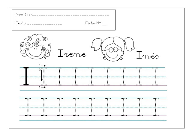 APRENDE A ESCRIBIR LA LETRA I. EJERCICIOS DE CALIGRAFIA