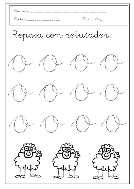 APRENDE A ESCRIBIR LA LETRA O. CALIGRAFIA INFANTIL