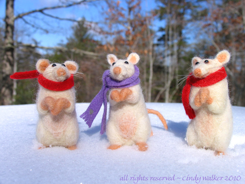 Needle Felted Mice - Hand Crafted by Cindy Walker - Blue Ridge Artist ...