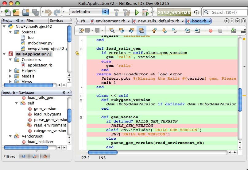 Tor Norbye's Blog: NetBeans Screenshot of the Week #39: Ruby Code ...