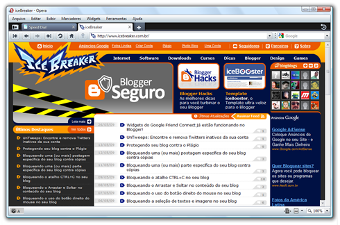 Conheça a nova interface do Opera 10 - iceBreaker