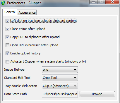 Upload Windows clipboard content to FTP server with Clupper
