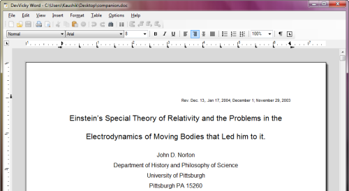 DevVicky Word, a free word processor