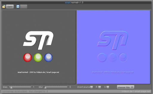Small ideas for a big world: A web flash based normal map generator