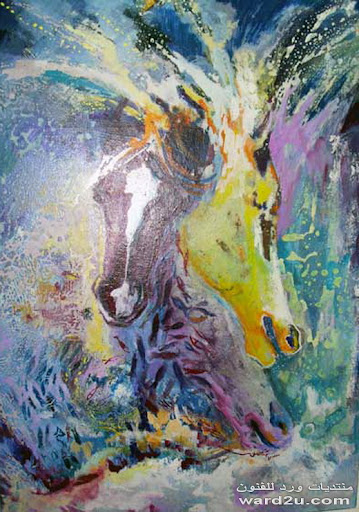 وأحيانا بطابع تعبيري رمزي عميق له صلة وثيقة بمعانات الإنسان المعاصر