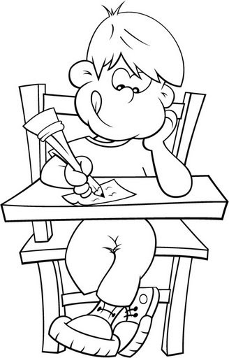 answering exam - coloring pages | Coloring Pages