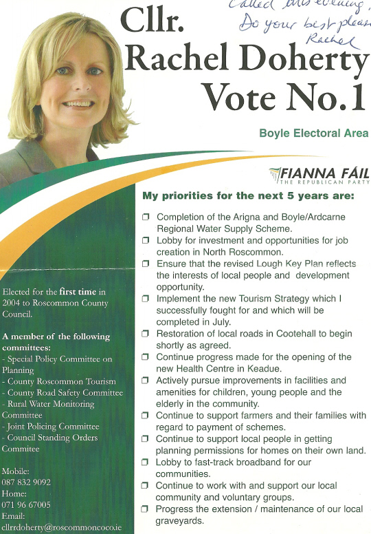 Rachel Doherty -Fianna Fail -2009 LE -Boyle Roscommon | Irish Election ...