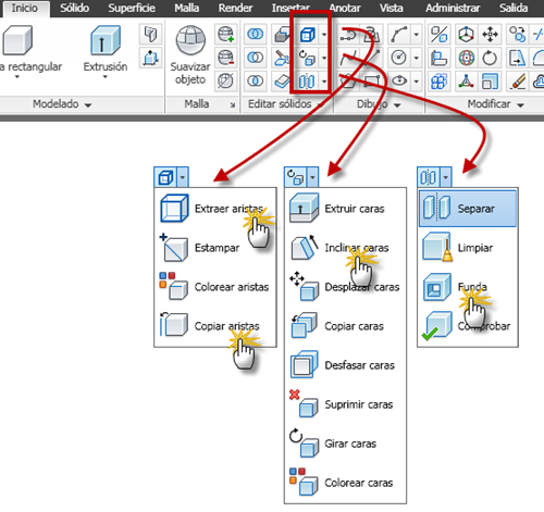Curso online de AutoCAD 3D - libre: Edición del sólido