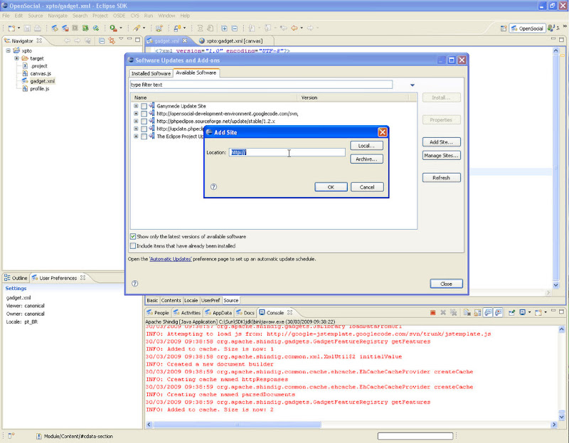 Setting up OSDE on Windows with Eclipse 3.4.2 and Java 1.6 | Robson ...