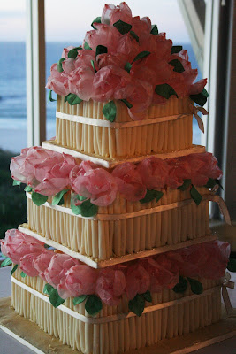 Wedding Cake with Tissue Paper Flowers | Wire & Paper
