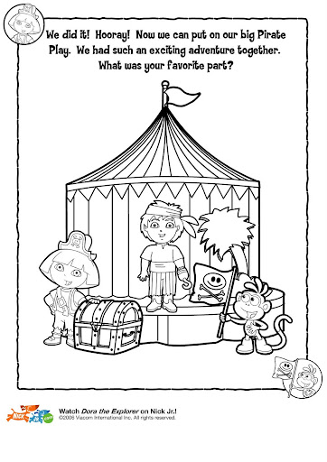 Pirate Coloring Pages Cartoon Dora Coloring Pages