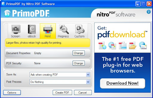 แนะนำPrimo PDF โปรแกรมสร้างไฟล์pdf [freeware]