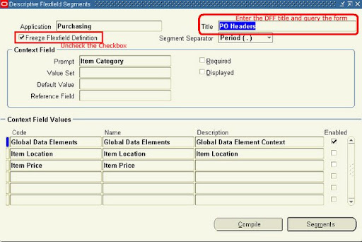 Oracle Applications...: How to enable a DFF?