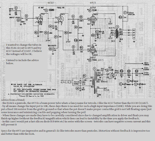 EL84 schematic to 6973 or schematic to Ampex 6973 - Eeehaah - Tube DIY ...