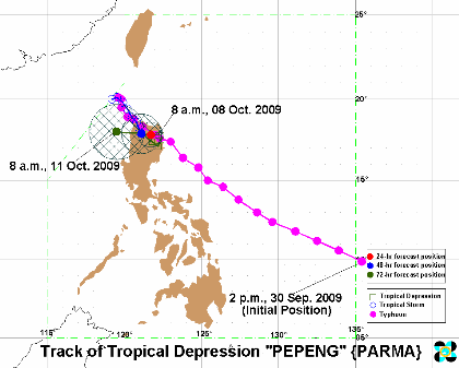 ScreamingNaked: Typhoon Pepeng {Parma} now Tropical Depression Pepeng ...