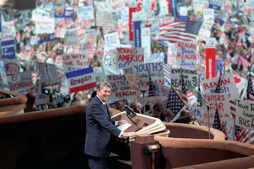 President Reagan Giving His Acceptance Speech at the Republican ...