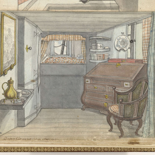 Hut van de chirurgijn op het VOC-schip de Stavenisse, Jan Brandes, 1785 ...