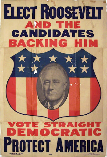 1940 Franklin D. Roosevelt Presidential Campaign Poster - Franklin D ...
