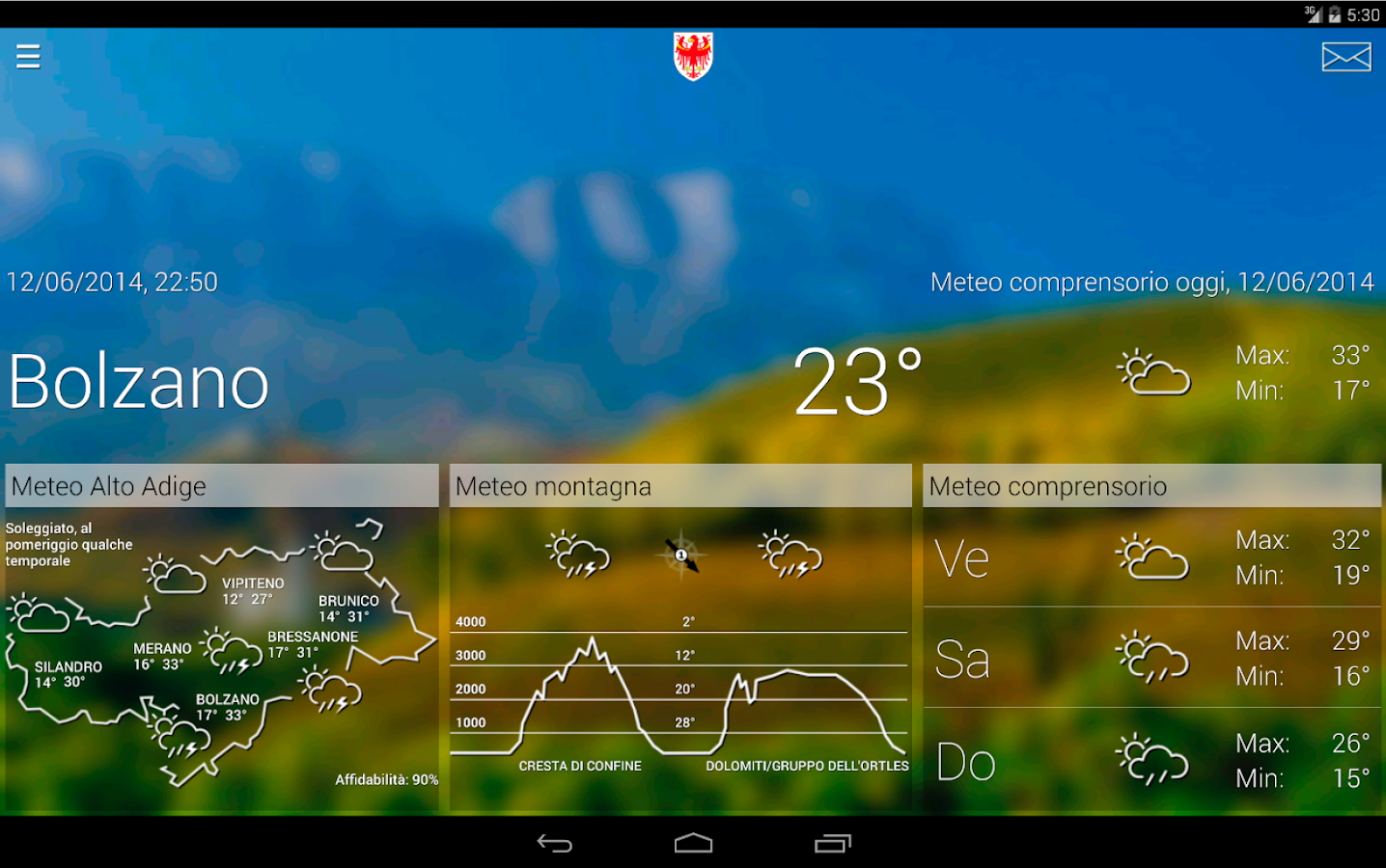 Meteo Alto Adige - App Android su Google Play