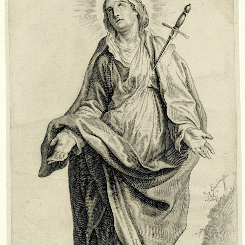 Maria als Mater Dolorosa, Cornelis Galle (II), naar Mattheus Borrekens ...