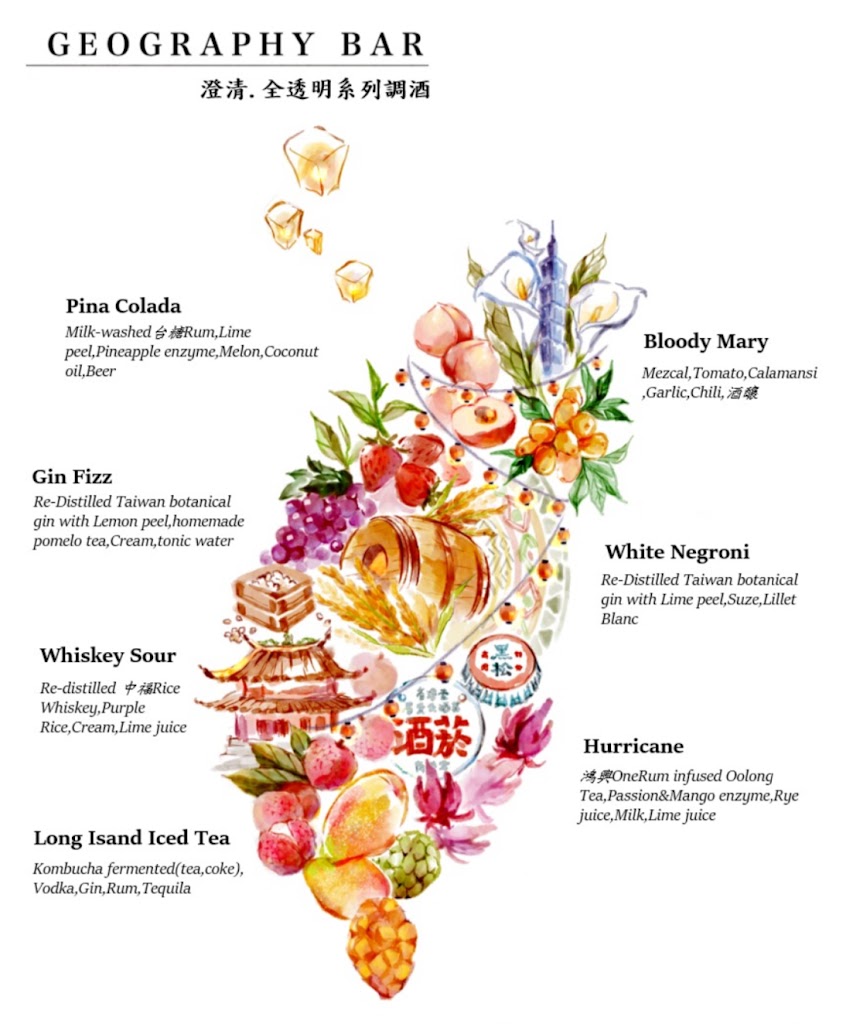 台北市萬華區 Geography Bar&Restaurant 台灣環島調酒 Taiwan-inspired Cocktails ...