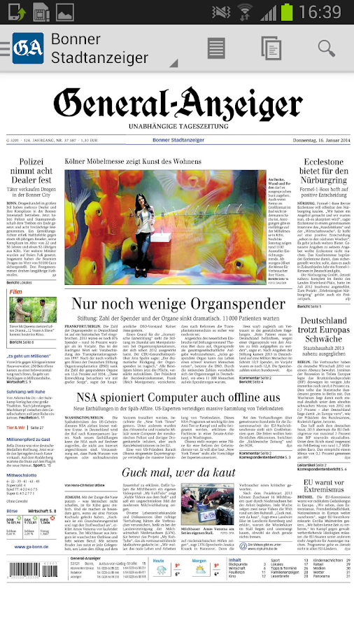Epaper General Anzeiger Bonn | General Anzeiger Bonn Aktuelle Ausgabe ...