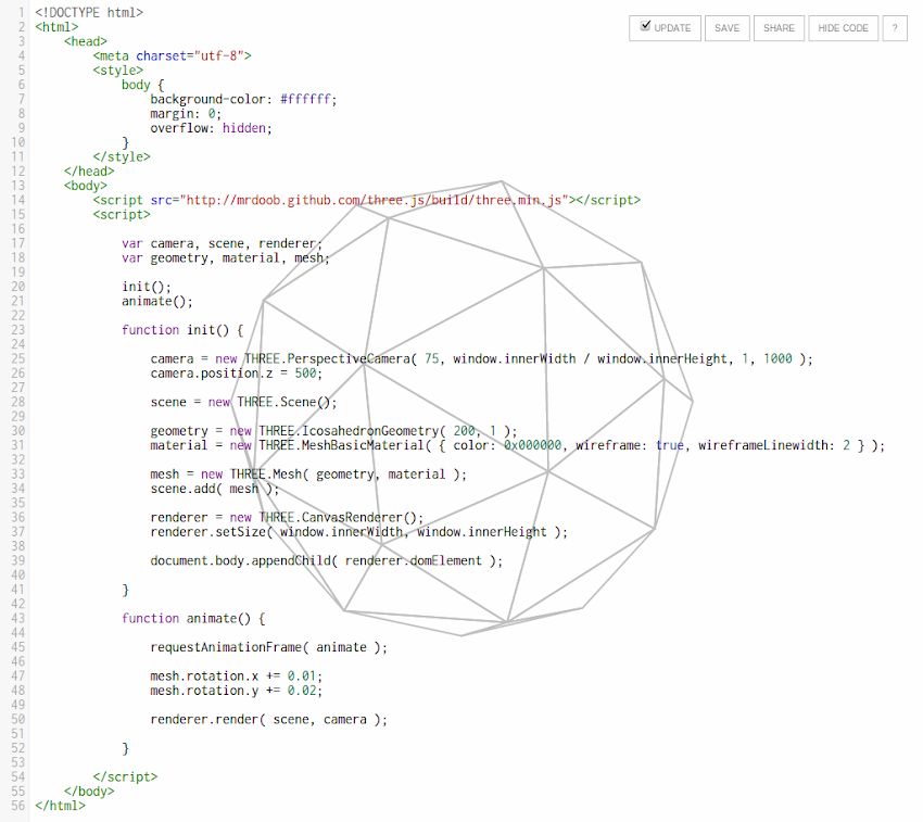 Code Editor by Mr.doob | Experiments with Google