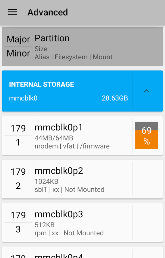 Storage Partitions - App Android su Google Play