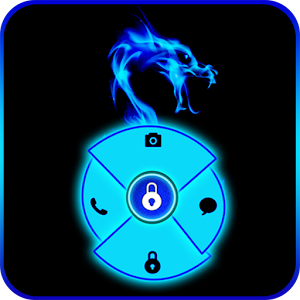 Blue Neon Dragon Go Locker – Lock screen features neon wallpaper with ...
