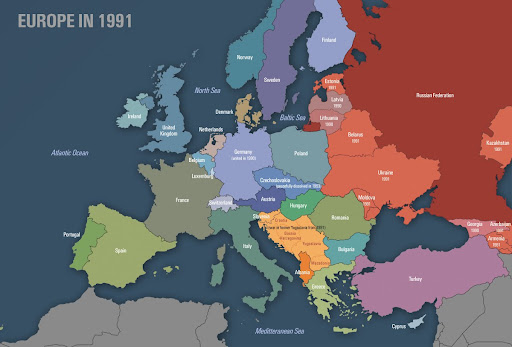 Map of Europe in 1991. - Jacek Kotela — Google Arts & Culture