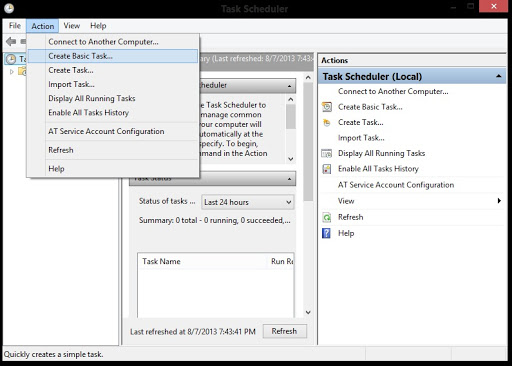 How To Use Windows 8 Task Scheduler To Schedule Shutdown | LaptrinhX