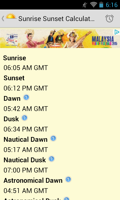 Sunrise Sunset Calculator - Android Apps on Google Play