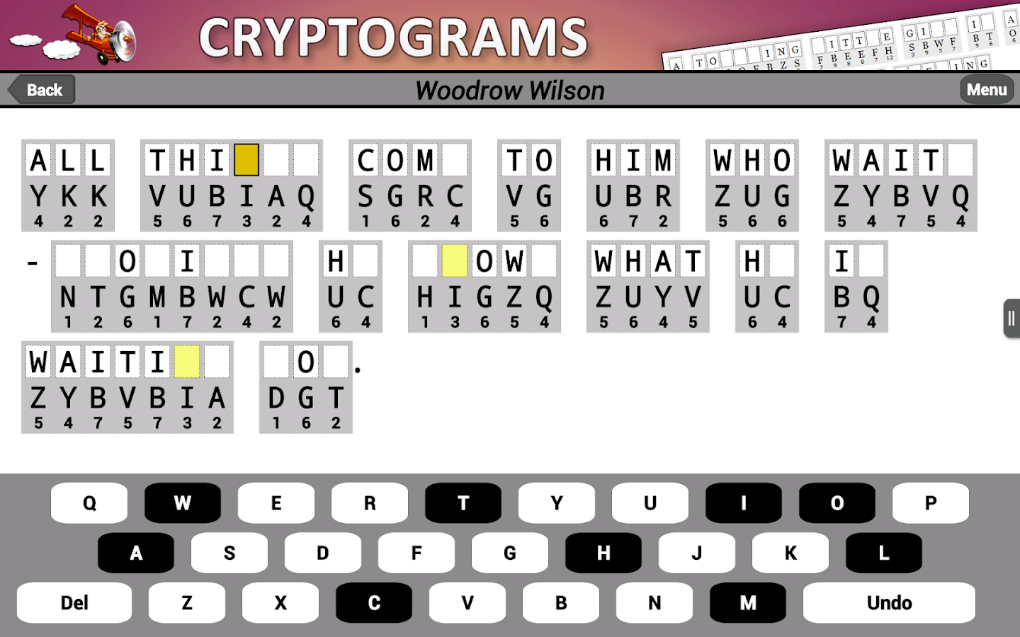 Cryptogram Cryptoquote Puzzle On AppGamer