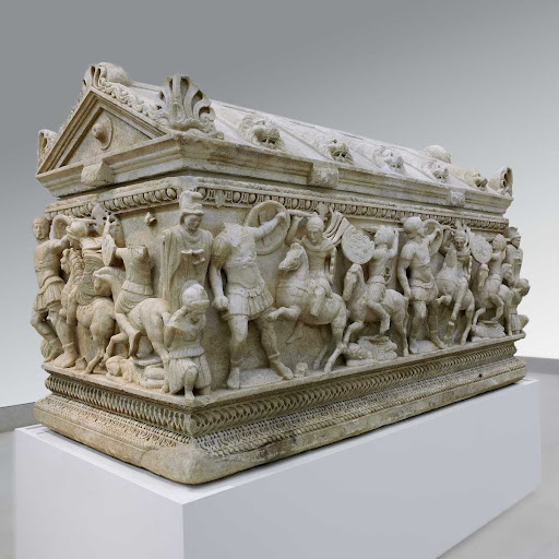 Sarcophagus Depicting a Battle between Soldiers and Amazons (Warrior ...