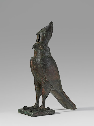 Horus Falcon Wearing Crown of Upper and Lower Egypt with Uraeus ...